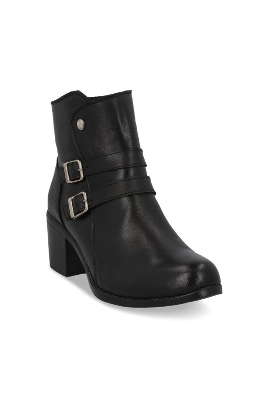 BOTIN DE PIEL CON HEBILLAS NEGRO 69706 – Cklass.com